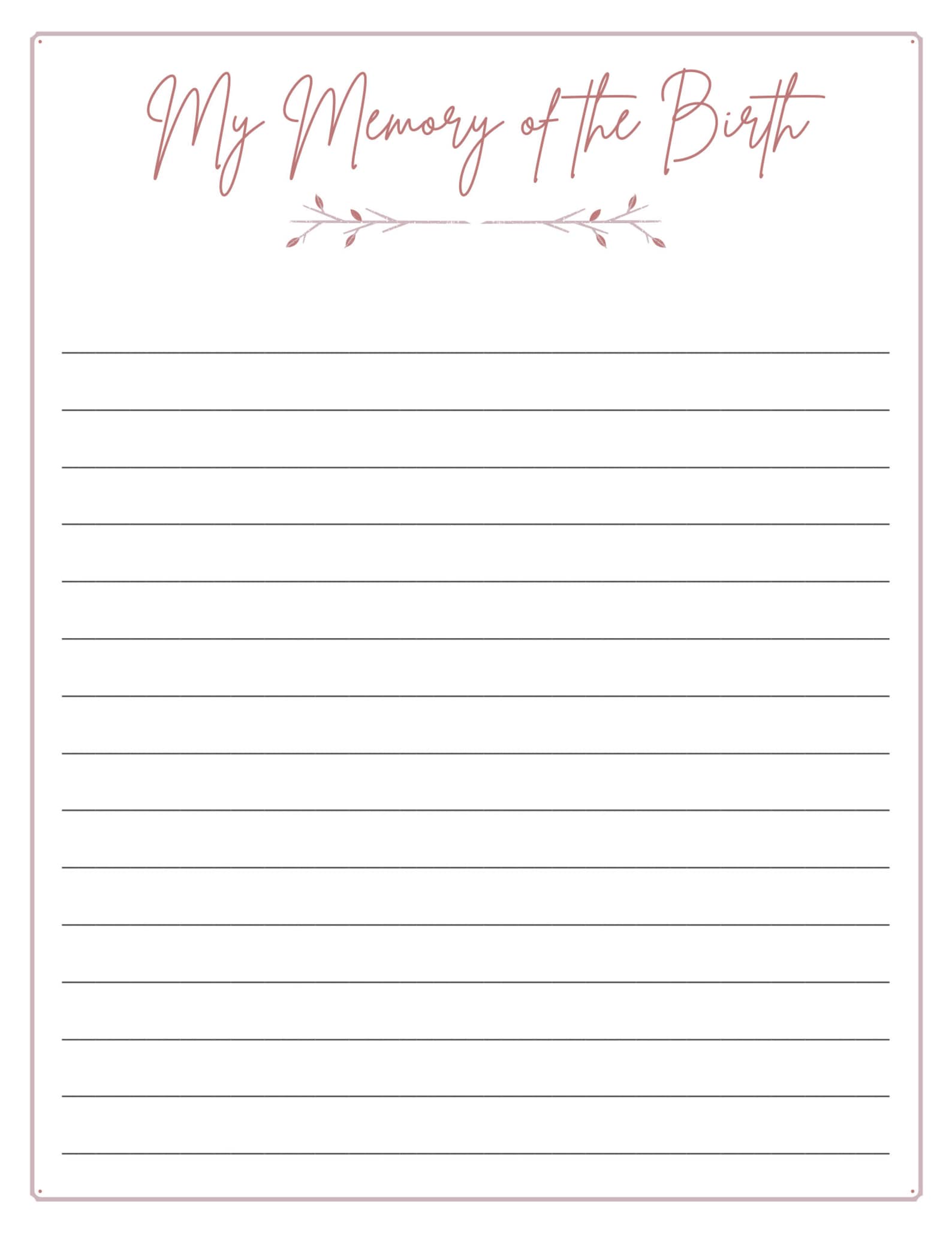 Birth Log Printable - Birth Journal for Doulas - Etsy