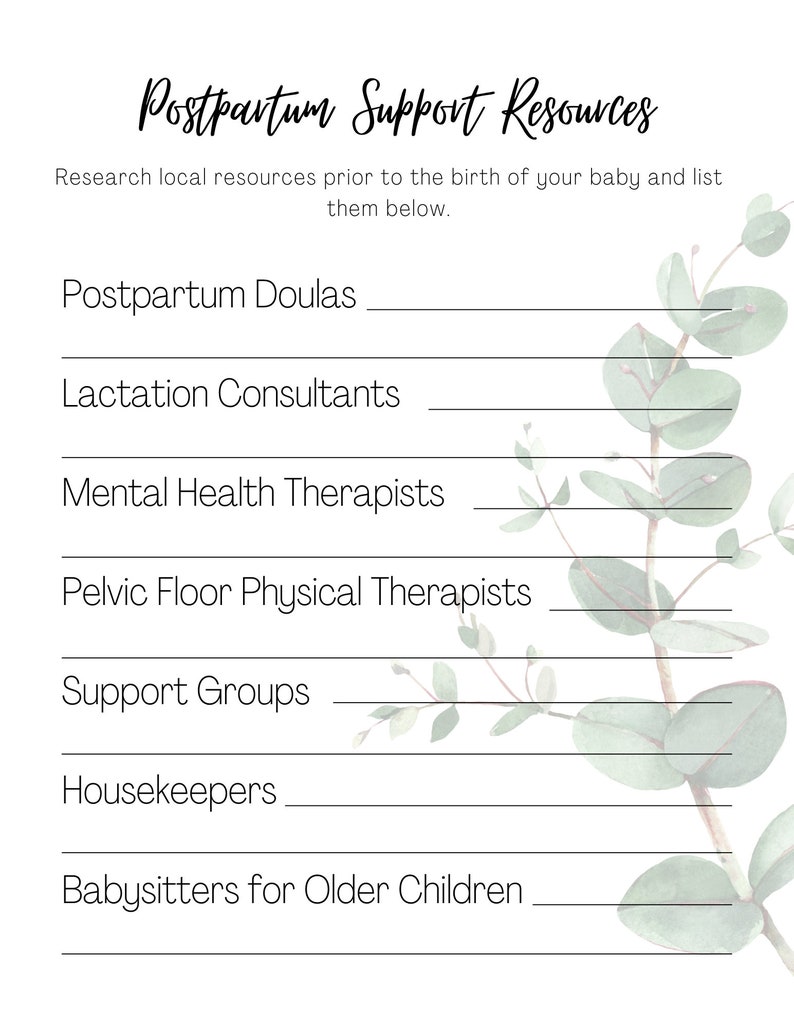 Postpartum Planning Bundle - Etsy
