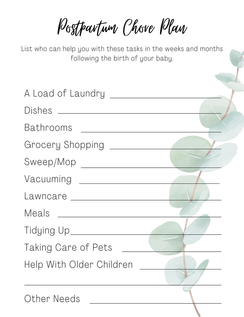Postpartum Planning Bundle - Etsy