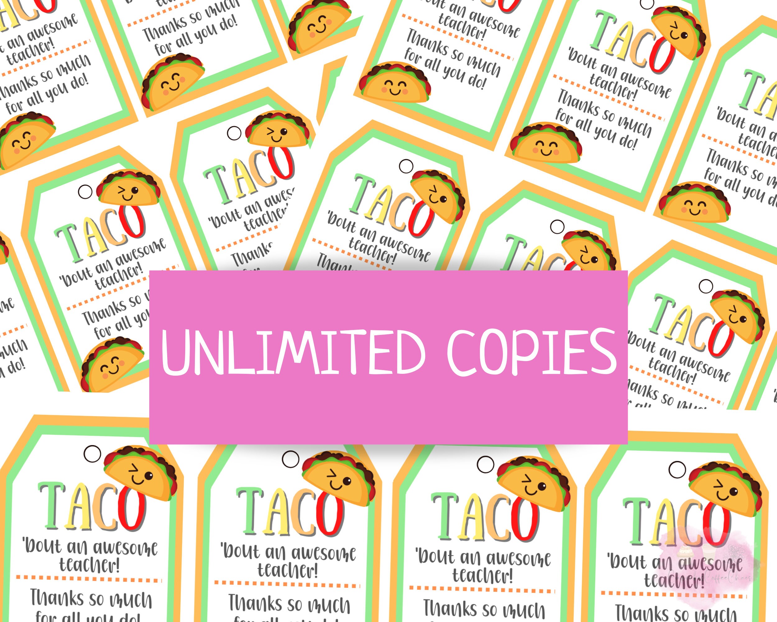 Taco Bout Awesome Teacher Tags | Teacher Appreciation Week | Staff ...