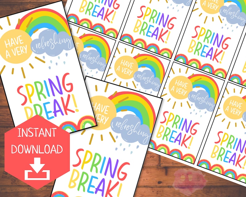 Have a Refreshing Spring Break Tag | Spring Gift Tags | Spring Break ...