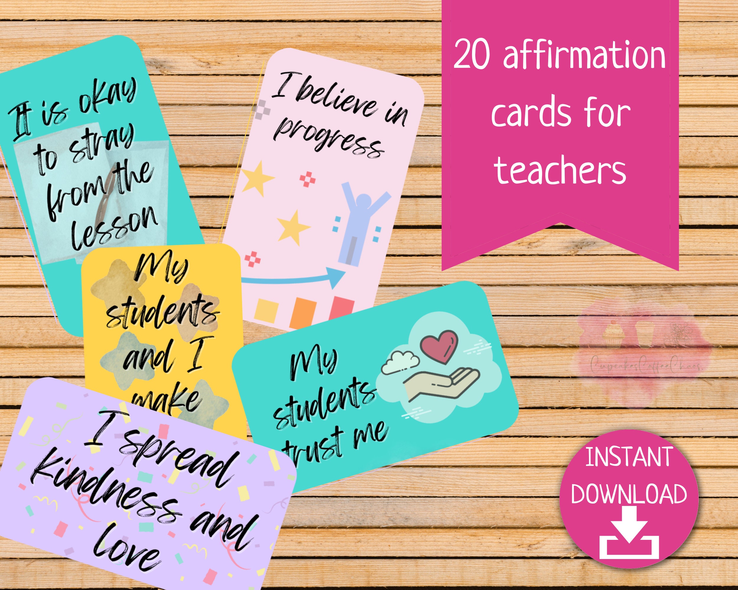 Positive Affirmation Cards for Teachers SET 2 | Motivation Cards ...