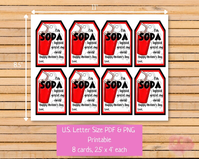Soda-lighted You Are My Mom Tags | Mother's Day Tags | Printable Gift ...