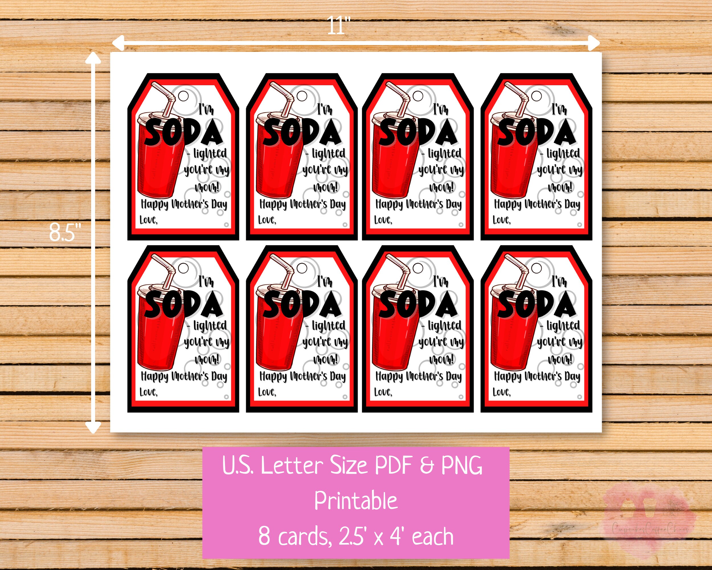 Soda-lighted You Are My Mom Tags | Mother's Day Tags | Printable Gift ...