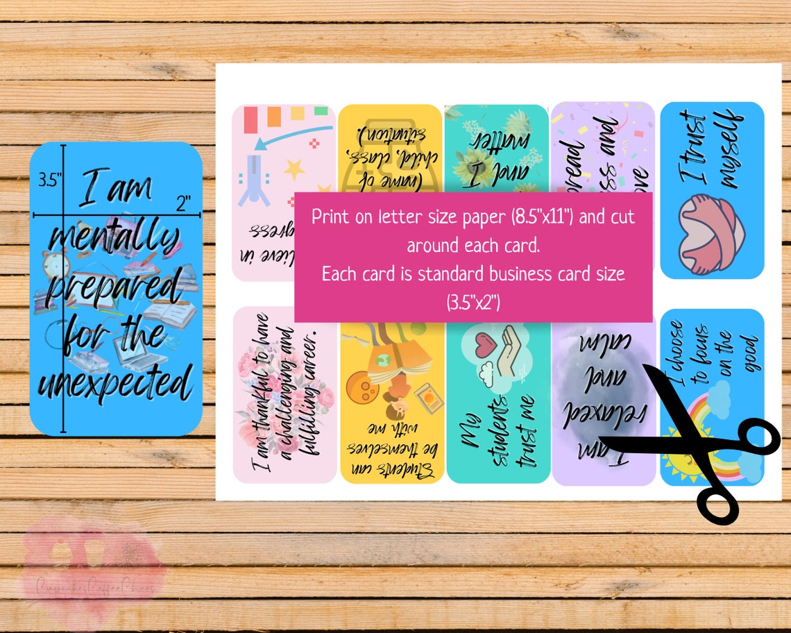 Positive Affirmation Cards for Teachers SET 2 | Motivation Cards ...