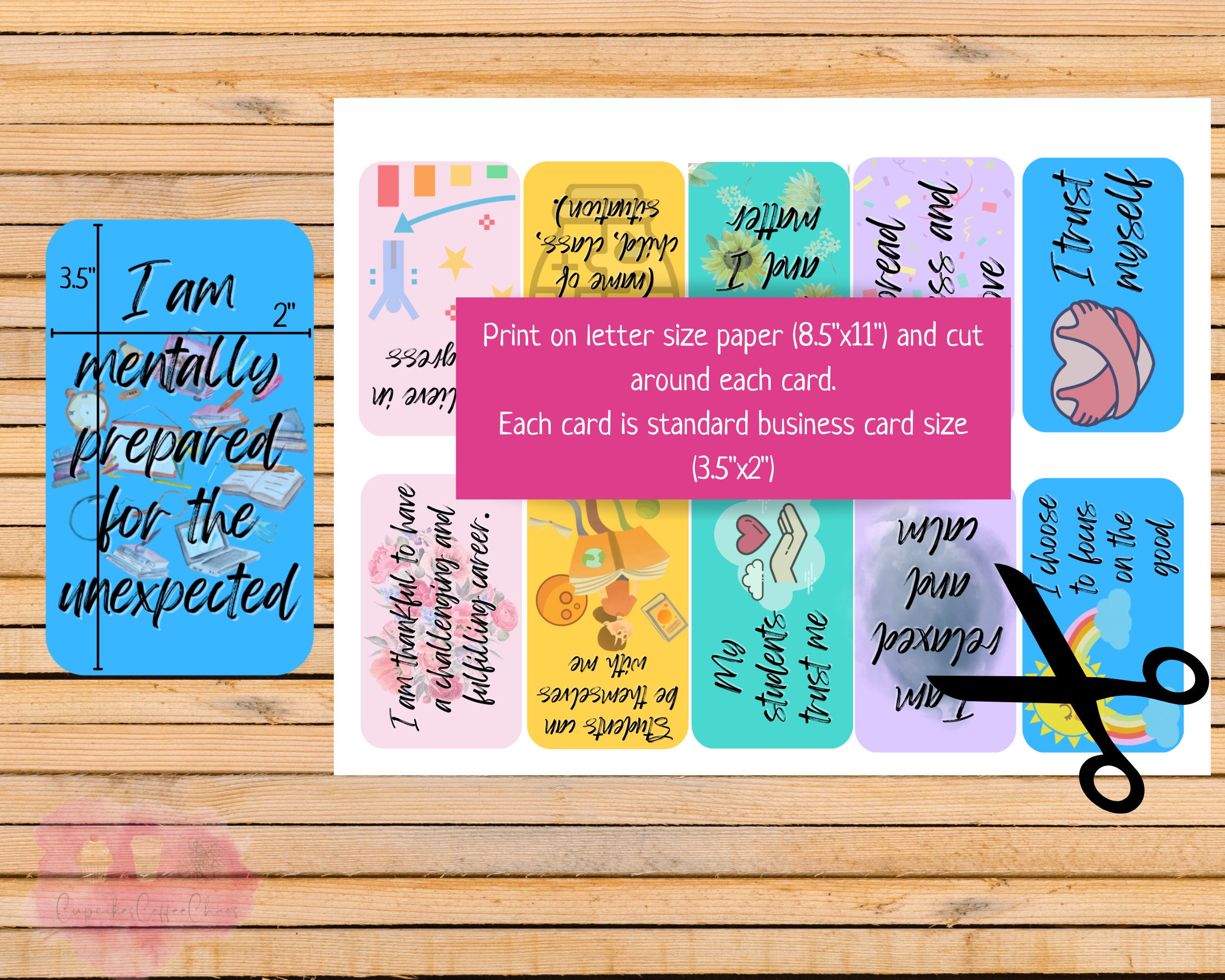 Positive Affirmation Cards for Teachers SET 2 | Motivation Cards ...