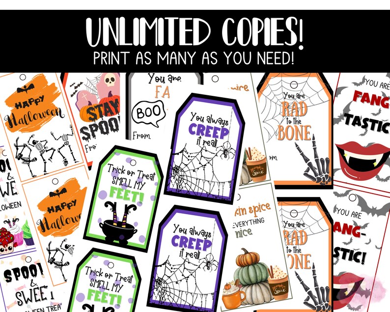 Cute Halloween Gift Tags BUNDLE | Spooky Season Treat Tags | Trick or ...
