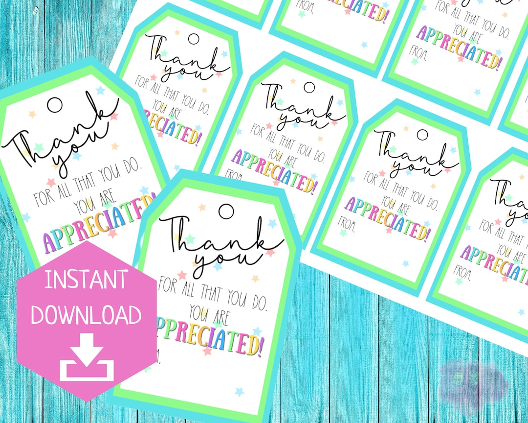 Thank You for All You Do Tags | Teacher Appreciation Week | Staff ...