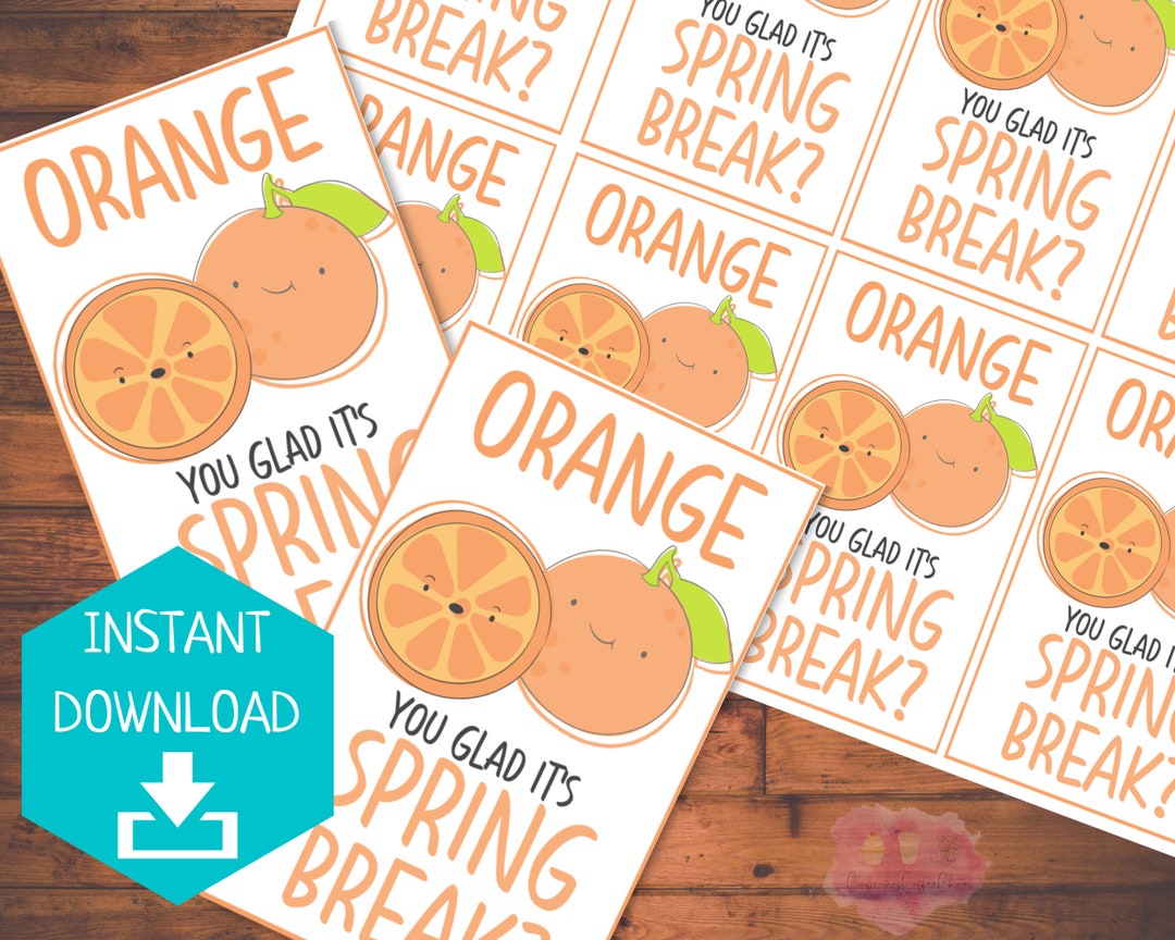 Orange You Glad Its Fall Break Tag | Fall Gift Tags | Punny Gift Tag ...