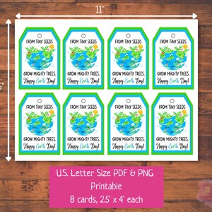 Tiny Seeds Grow Mighty Trees | Earth Day Tags | Teacher Gift Tag ...