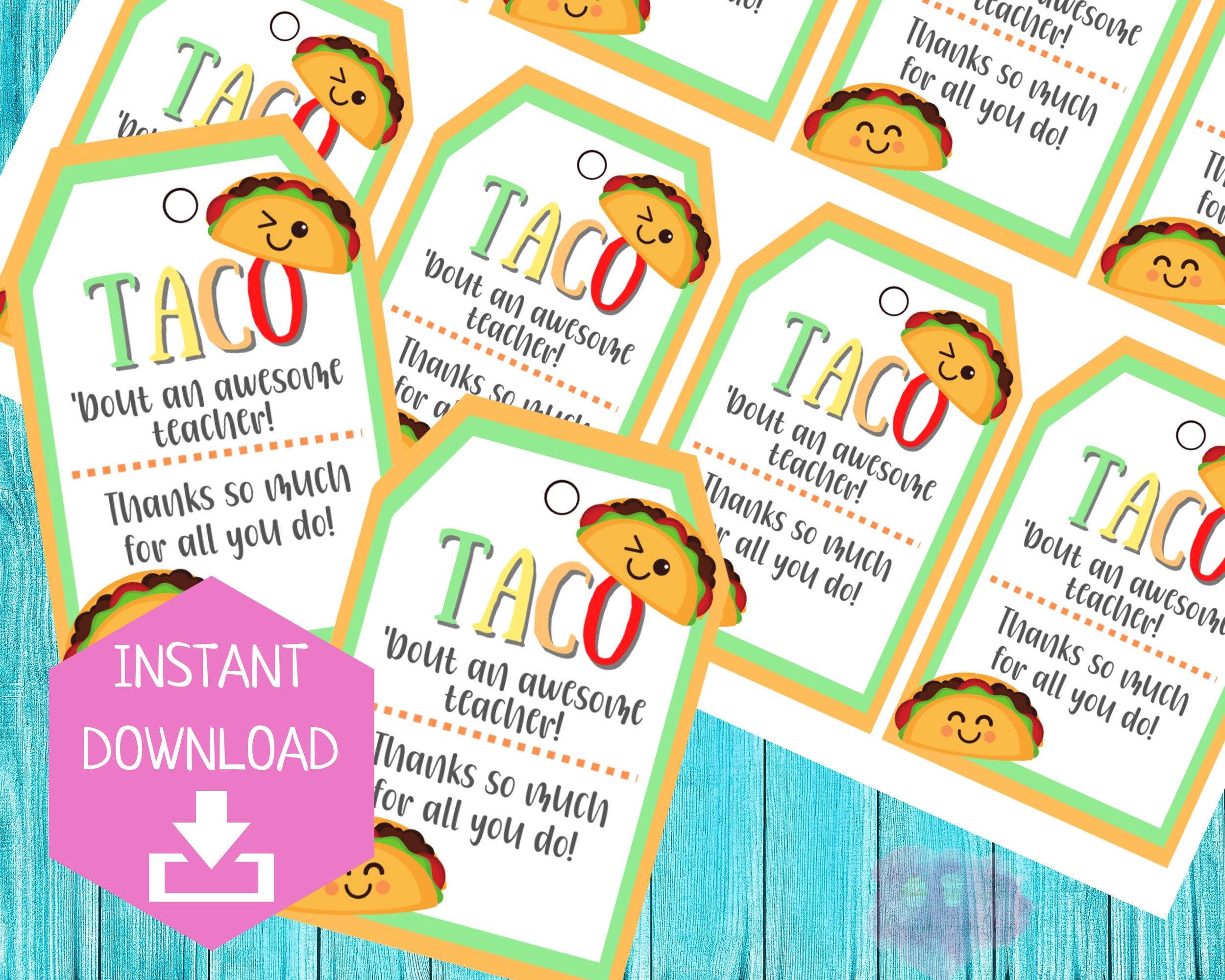 Taco Bout Awesome Teacher Tags | Teacher Appreciation Week | Staff ...