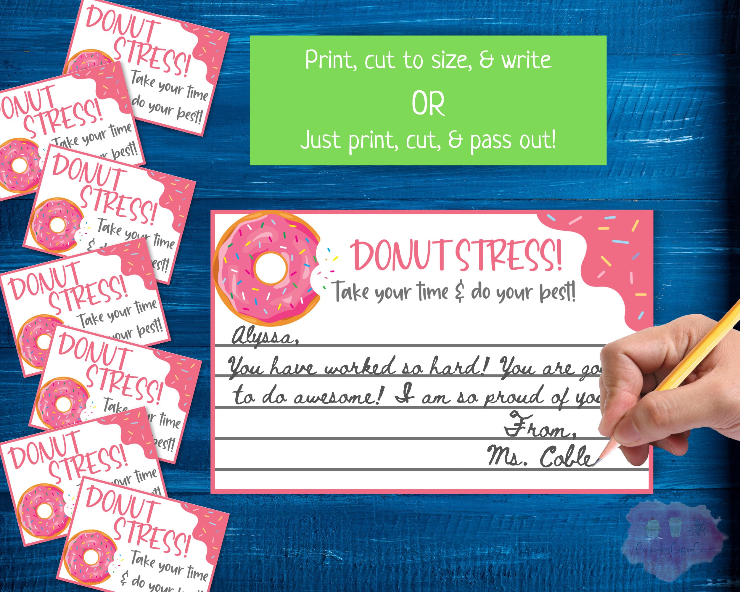 Donut Stress Do Your Best Testing Motivation Notes to Students Note of ...