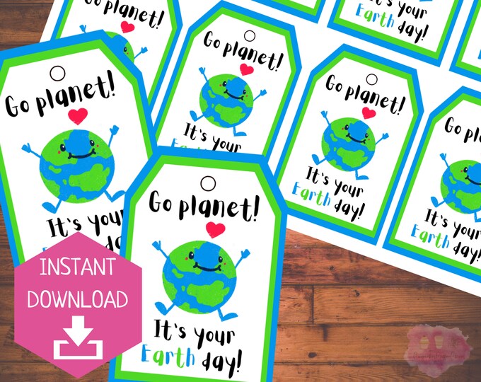 Earth Day Printable Tag, Earth Day, Printable, Earth Day Gift Tag ...