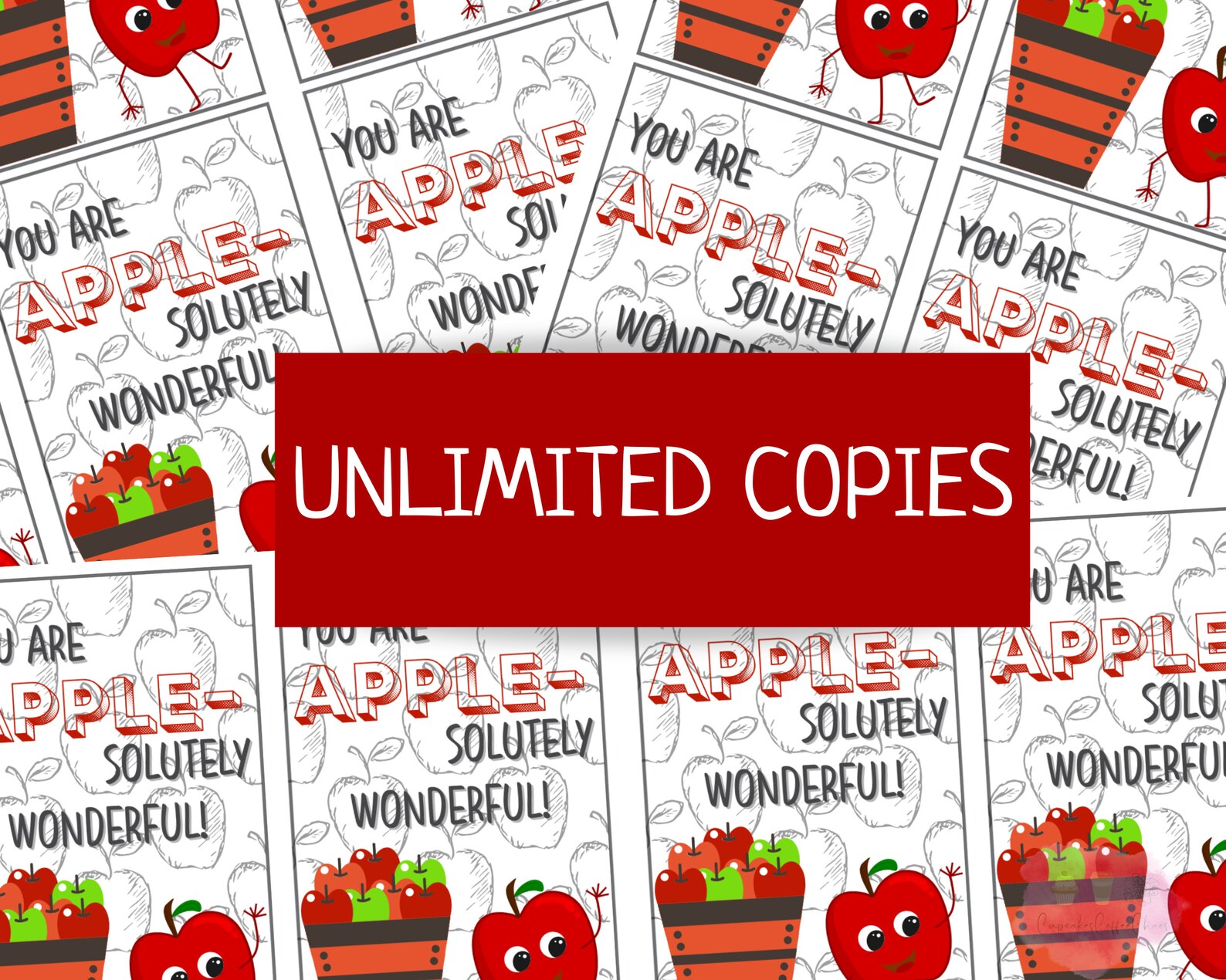 You Are Apple-solutely Wonderful Gift Tag | Apple Pun Treat Tags | Note ...