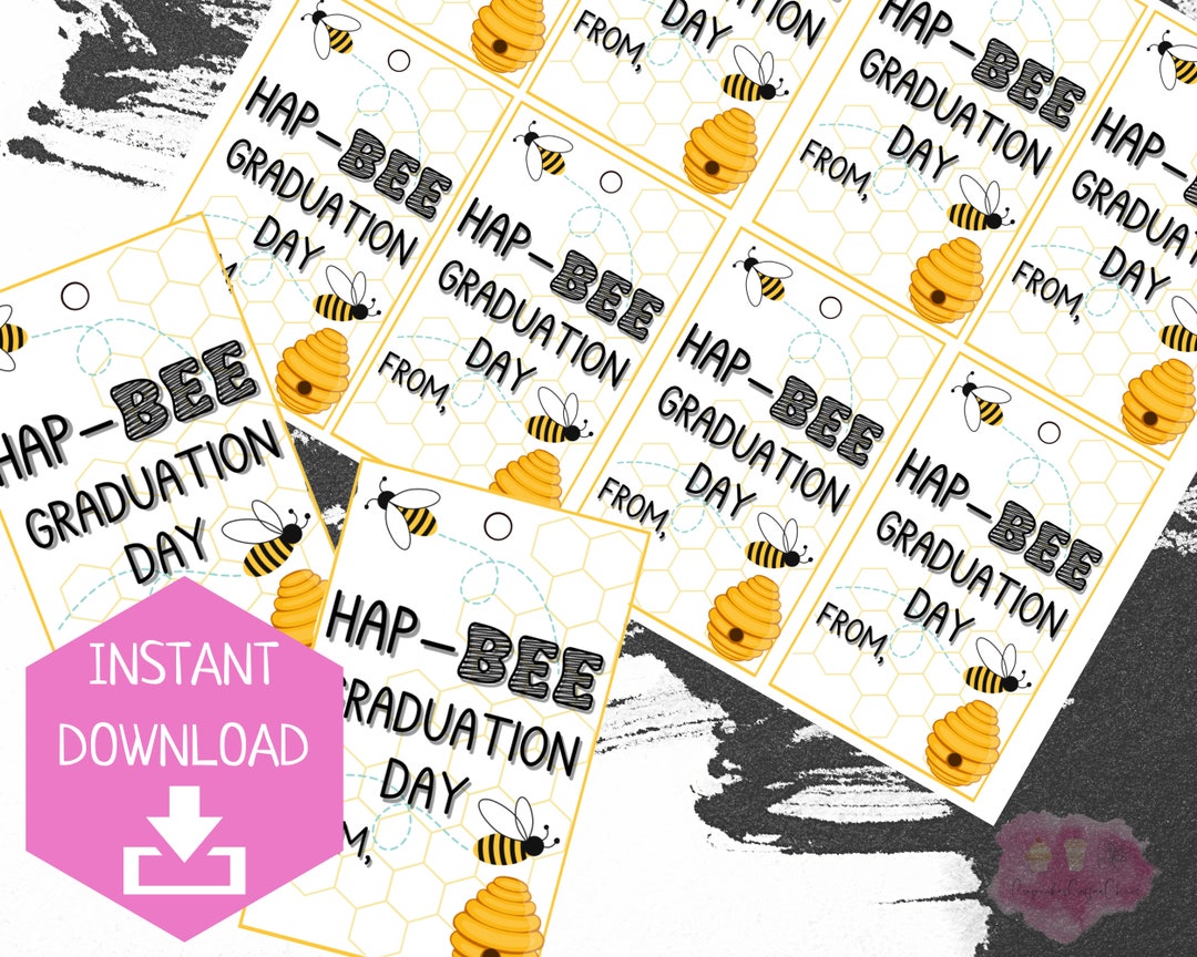 Hap-bee Graduation Day Gift Tag | Graduation Treat Tags | Gift to ...
