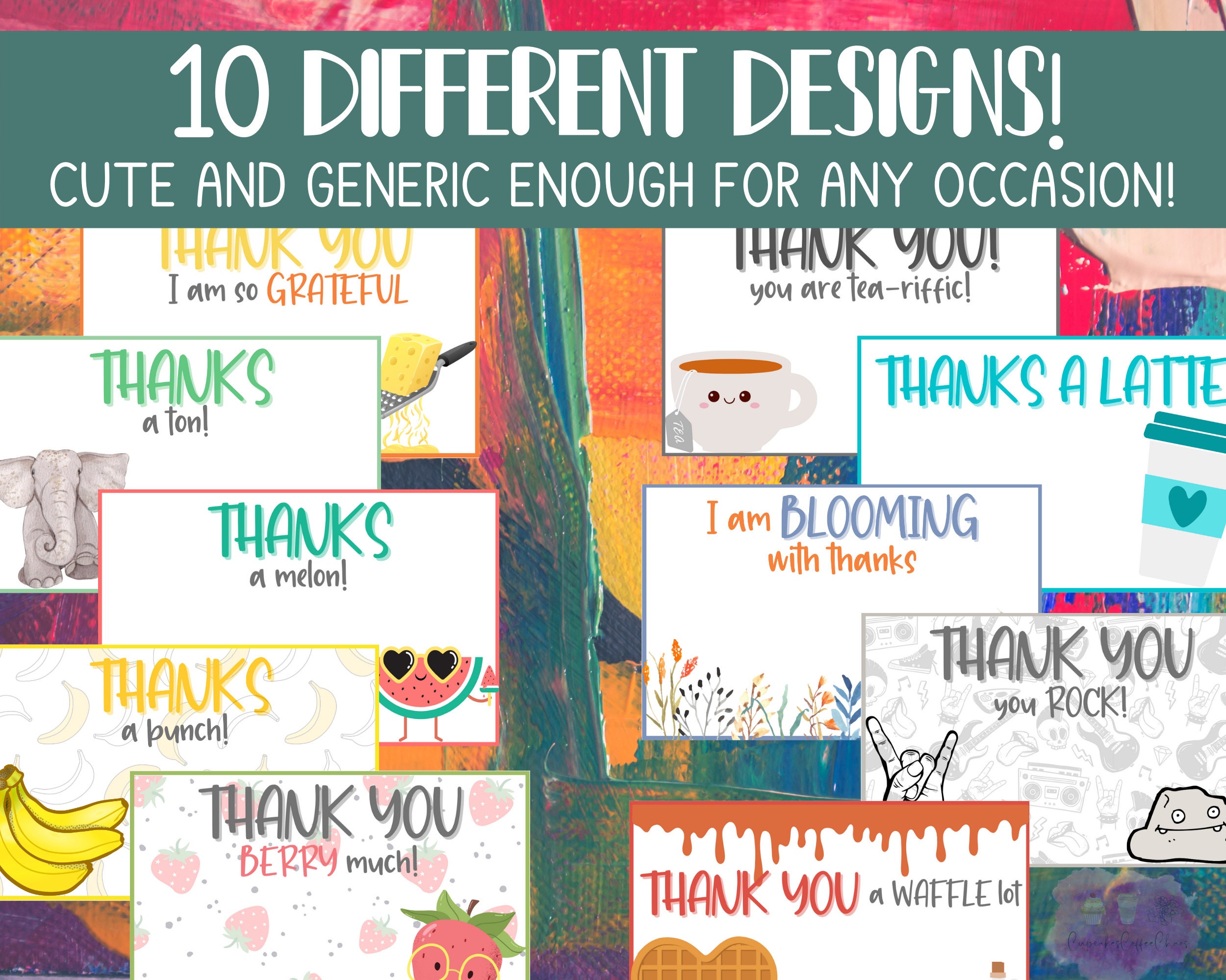 EDITABLE Punny Thank You Notes | Cute Pun Phrases | Type or Hand Write ...