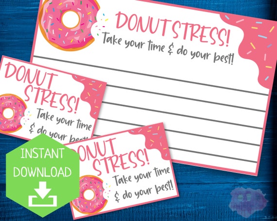 Donut Stress Do Your Best Testing Motivation Notes to - Etsy