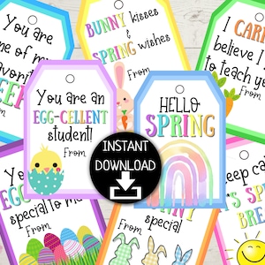 Spring Gift Tags | Gift Tags for Students | Spring Break Tags | Student ...