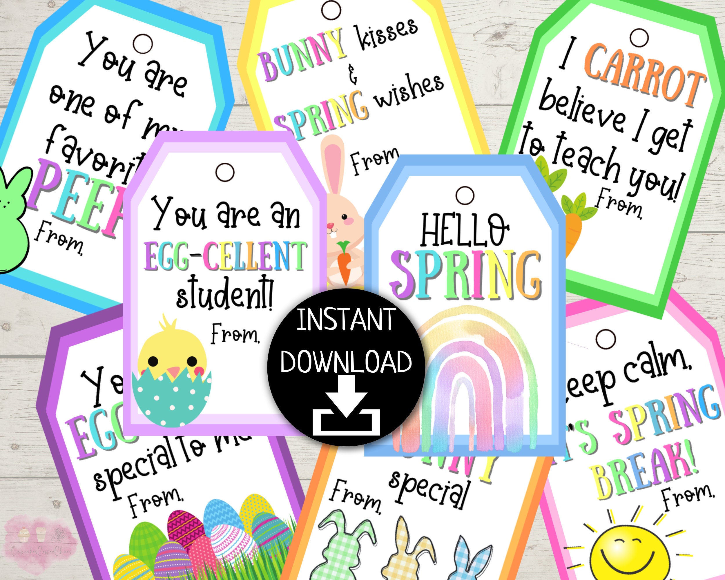 Spring Gift Tags Gift Tags for Students Spring Break Tags Student Gift ...