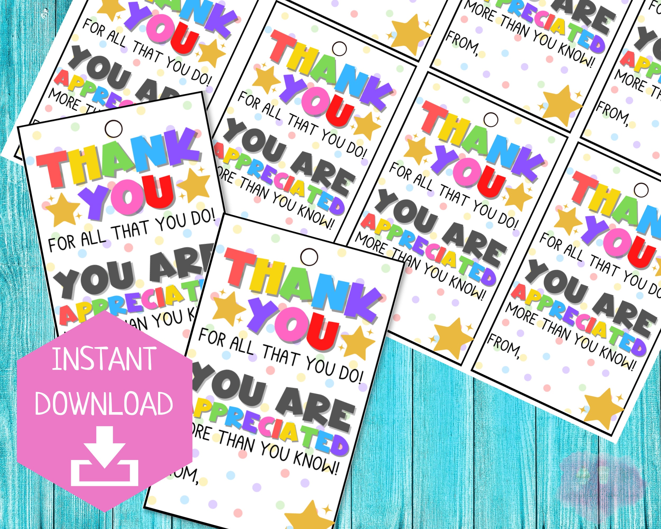 Thank You for All You Do Tags | You Are Appreciated | Teacher ...