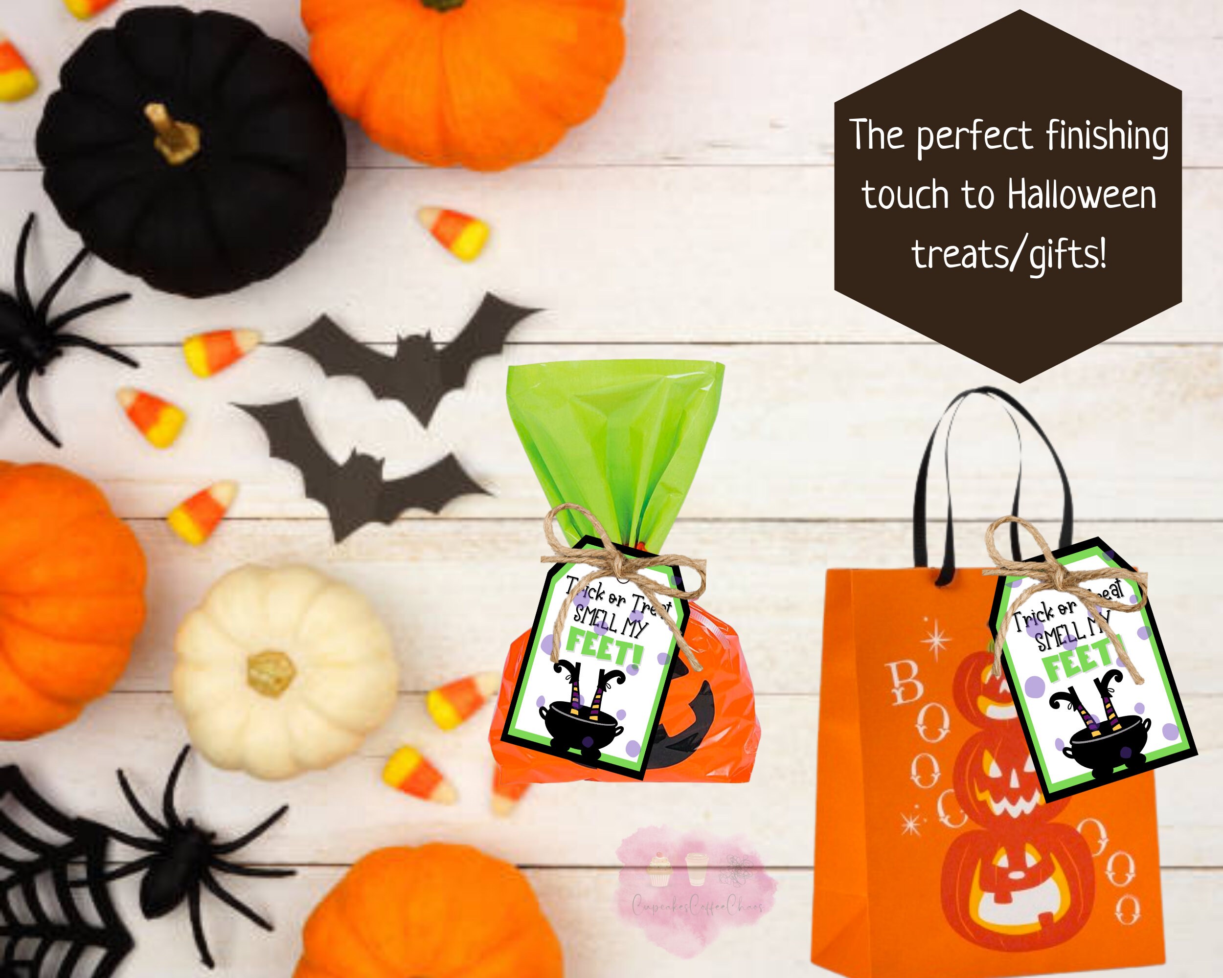 Trick or Treat Smell My Feet Gift Tag | Halloween Witch Treat Tags ...