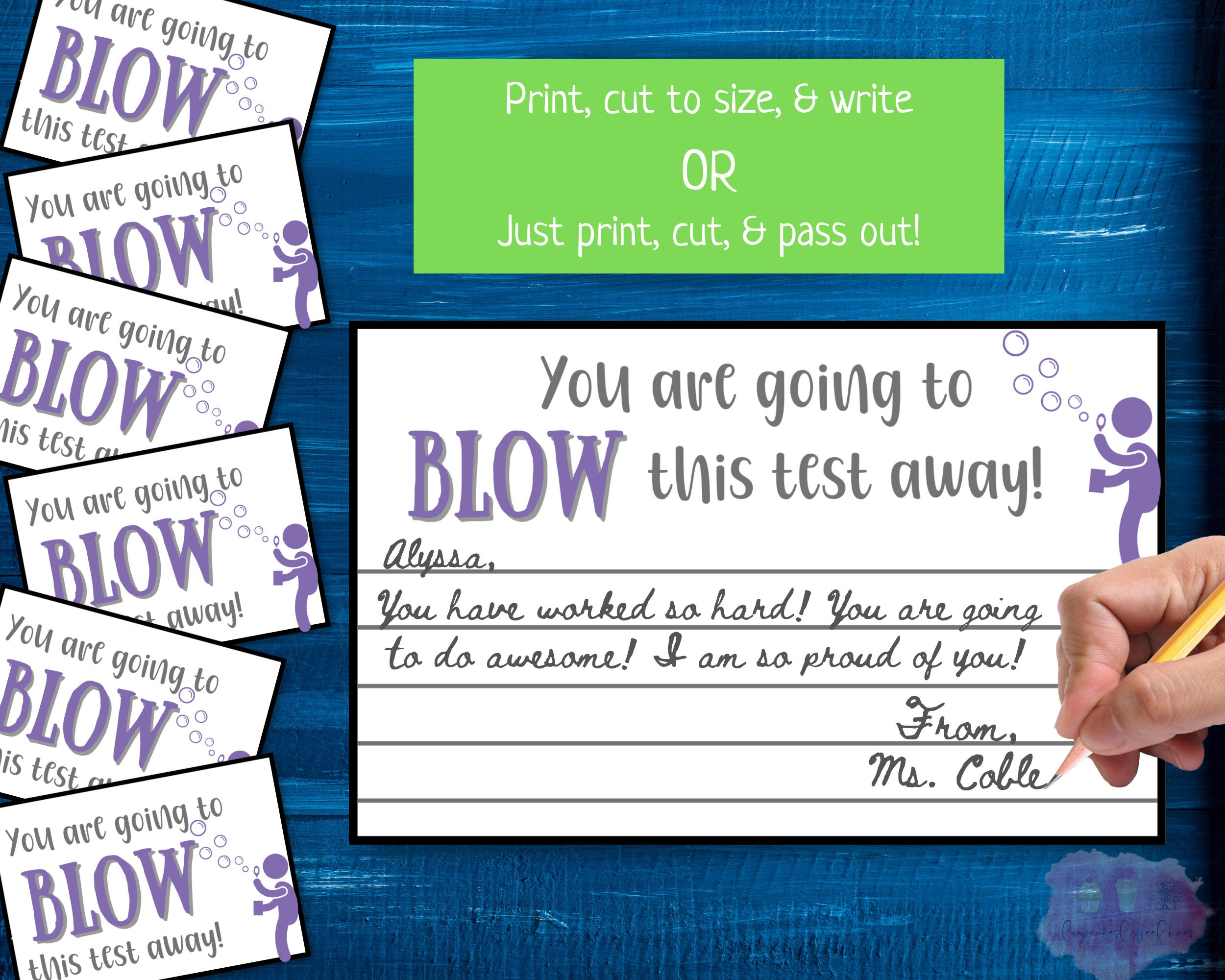 You Are Going to Blow This Test Away Tag | Testing Motivation Notes to ...