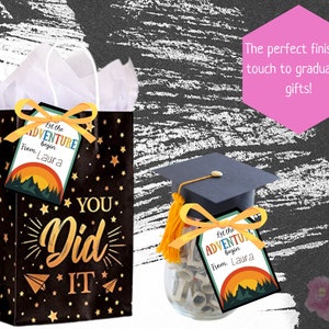 Let the Adventure Begin Graduation Tag | Graduation Treat Tags | Gift ...