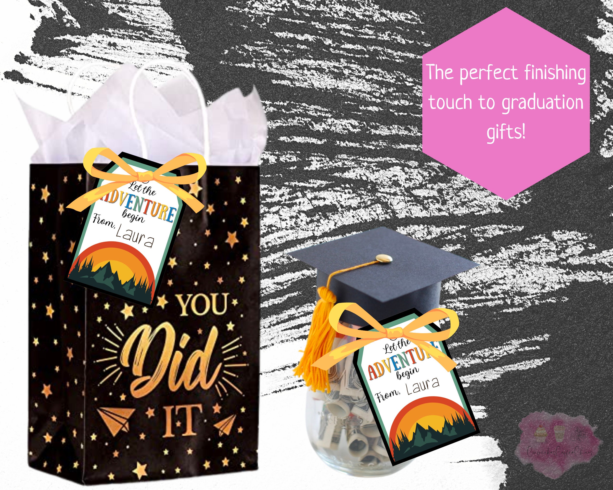 Let the Adventure Begin Graduation Tag | Graduation Treat Tags | Gift ...