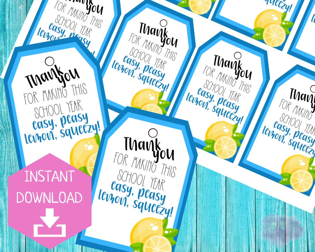 Easy Peasy Lemon Squeezy Tags | Teacher Appreciation Week | Staff ...