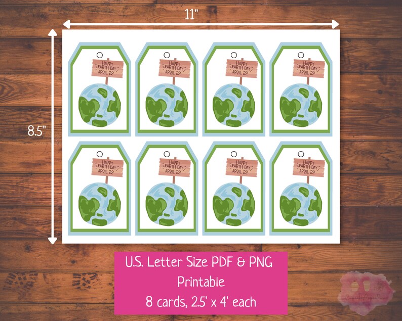 Happy Earth Day April 22 | Watercolor Earth Tags | Teacher Gift Tag ...