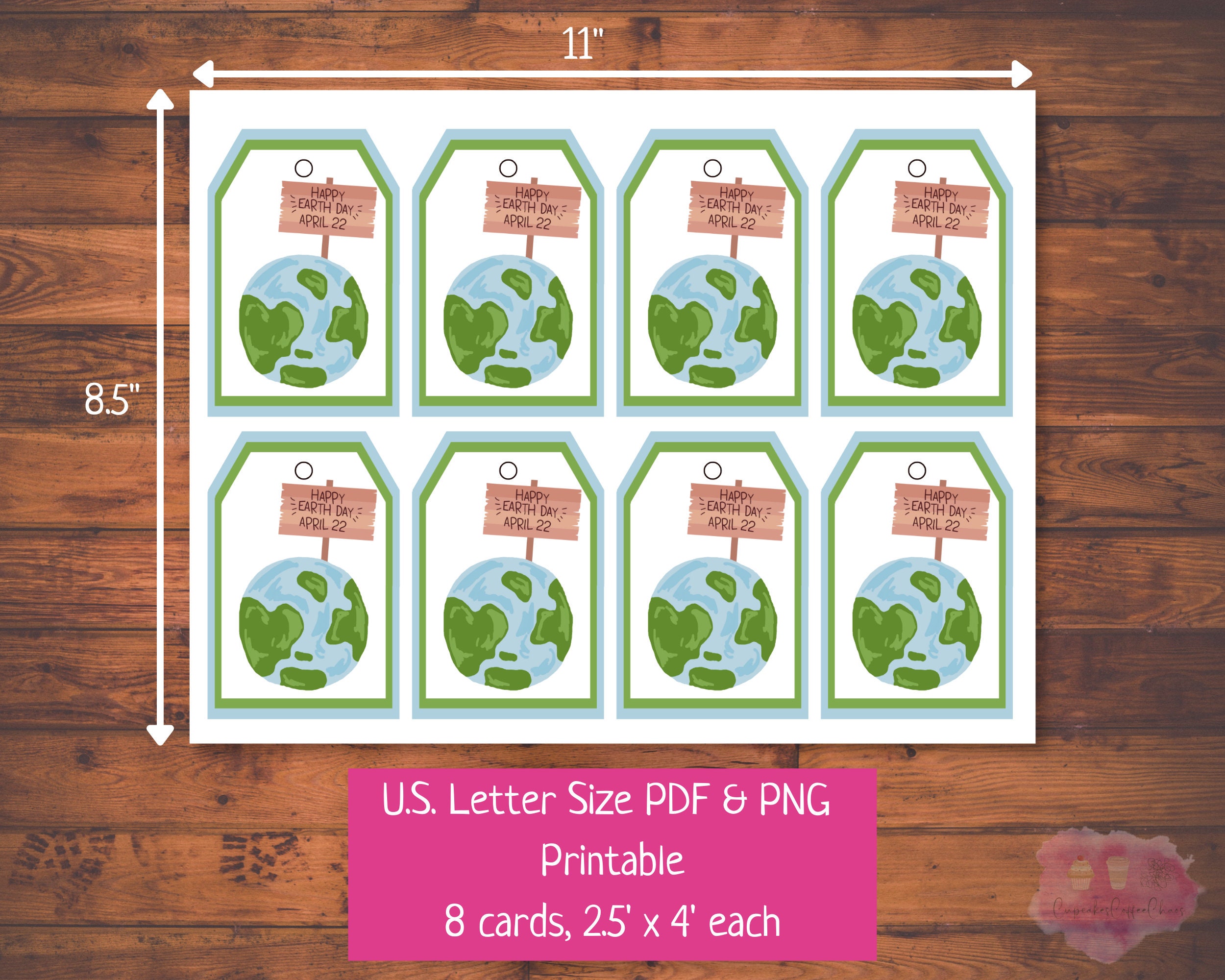 Happy Earth Day April 22 | Watercolor Earth Tags | Teacher Gift Tag ...