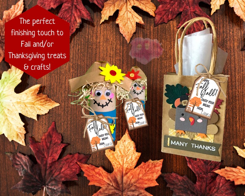 Happy Fall Y'all Gift Tag | Fall Break Treat Tags | Note to Students or ...