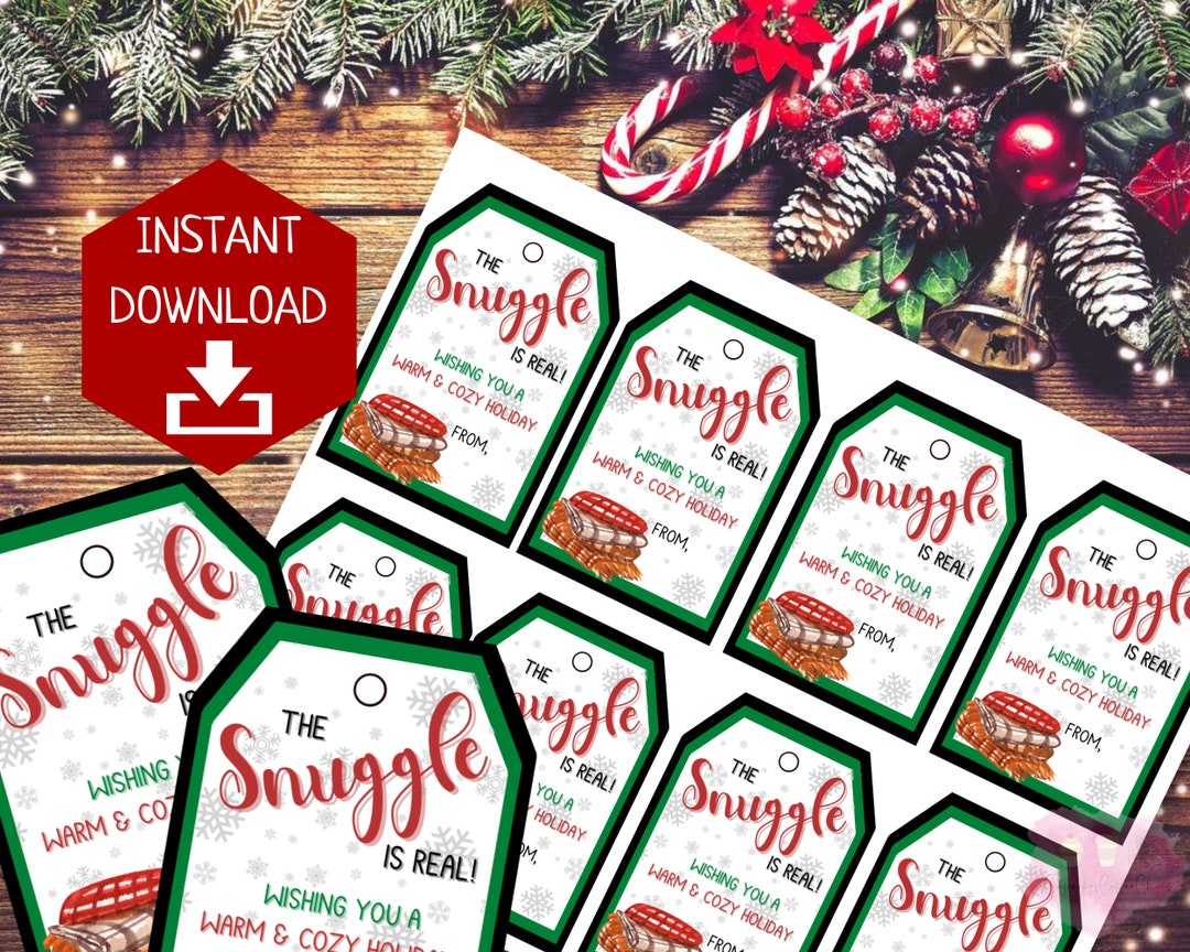 The Snuggle is Real Gift Tag | Warm & Cozy Holiday Tag | Holiday Treat ...