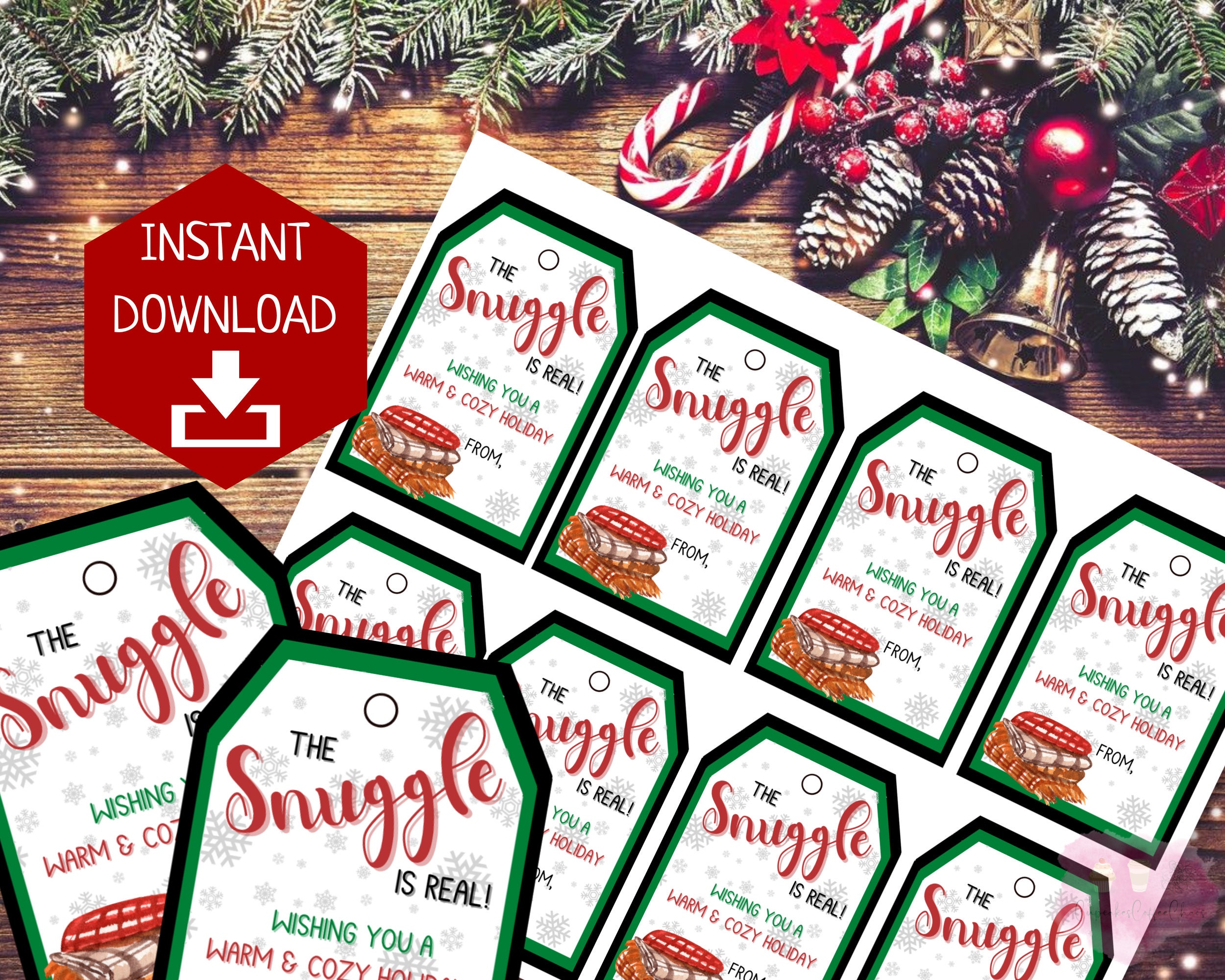 The Snuggle is Real Gift Tag | Warm & Cozy Holiday Tag | Holiday Treat ...
