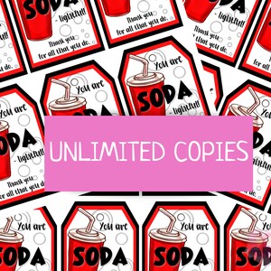 You Are Soda-lightful Tags | Teacher Appreciation Week | Staff ...