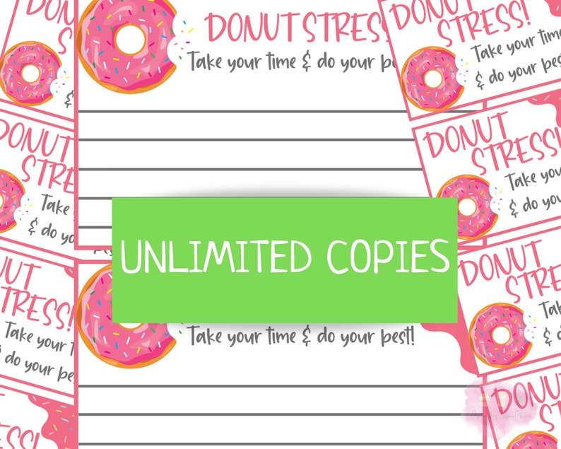 Donut Stress Do Your Best | Testing Motivation Notes to Students | Note ...