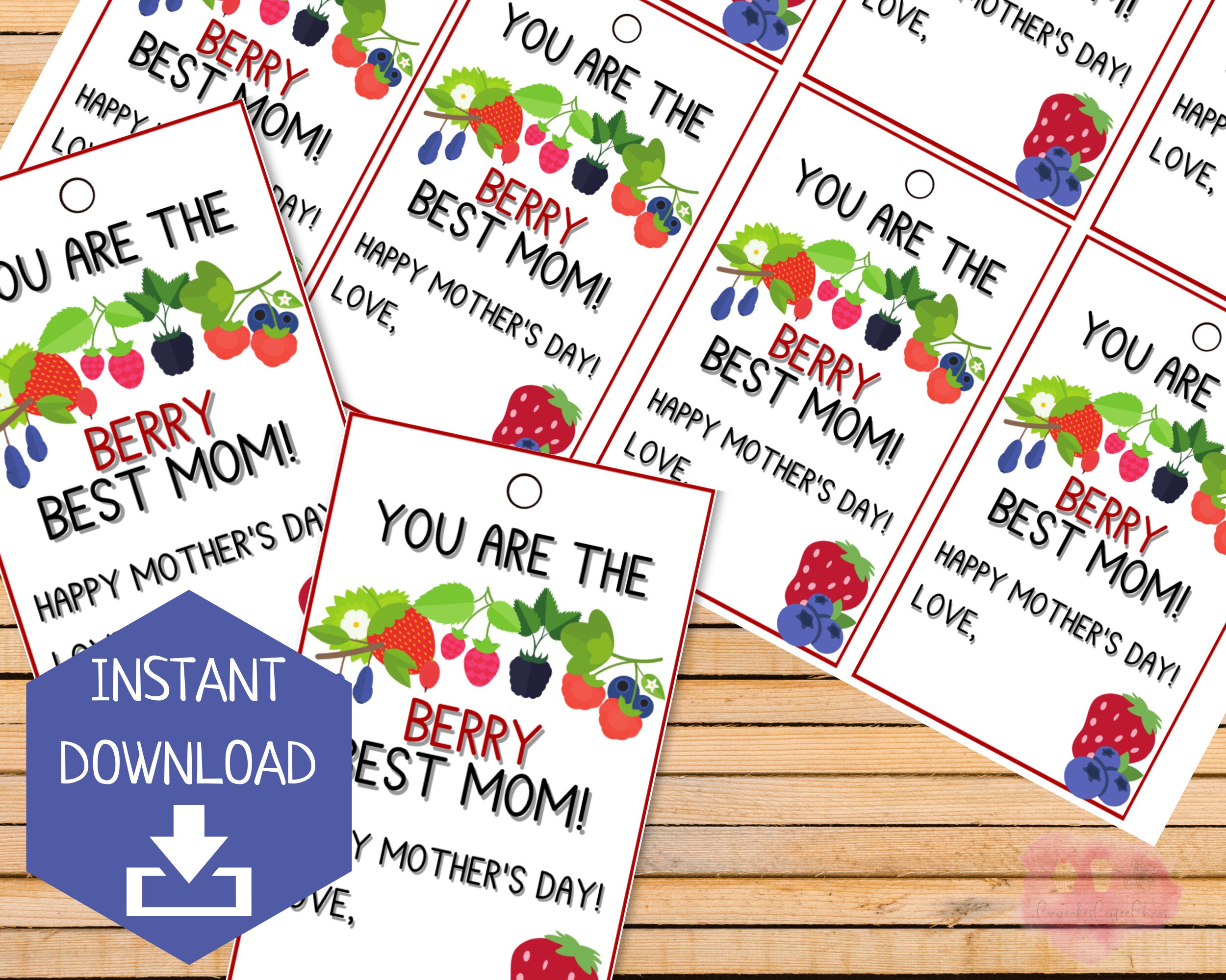You Are the Berry Best Mom Tags Mother's Day Tag Printable Gift Tag ...