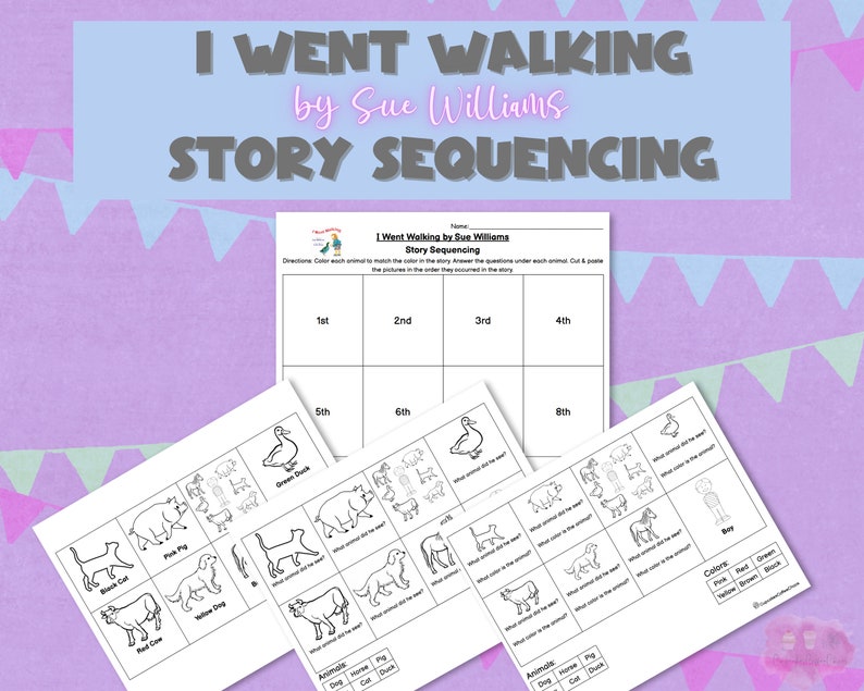 I Went Walking by Sue Williams Story Sequencing Story Sequencing ...