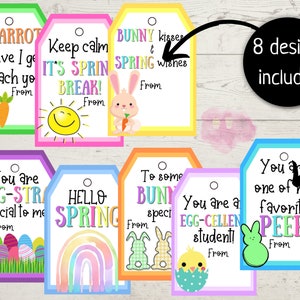 Spring Gift Tags | Gift Tags for Students | Spring Break Tags | Student ...