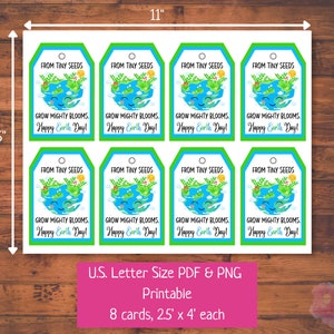 Tiny Seeds Grow Mighty Blooms | Earth Day Tags | Teacher Gift Tag ...
