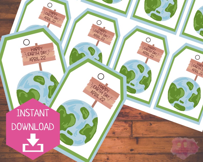 Happy Earth Day April 22 | Watercolor Earth Tags | Teacher Gift Tag ...