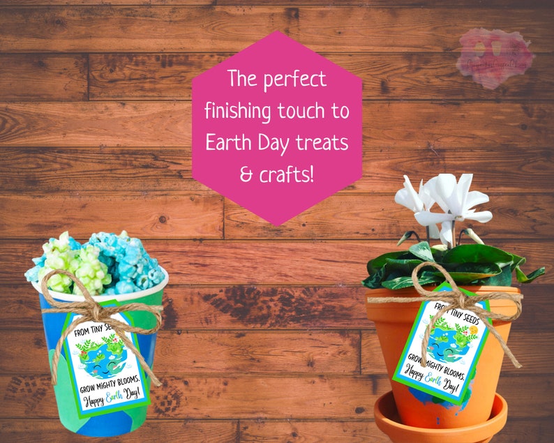 Tiny Seeds Grow Mighty Blooms | Earth Day Tags | Teacher Gift Tag ...
