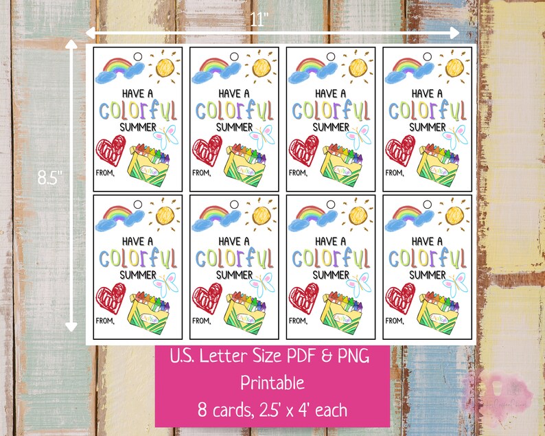 Have a Colorful Summer Gift Tag End-of-year Summer Gift Tag Crayon Art ...