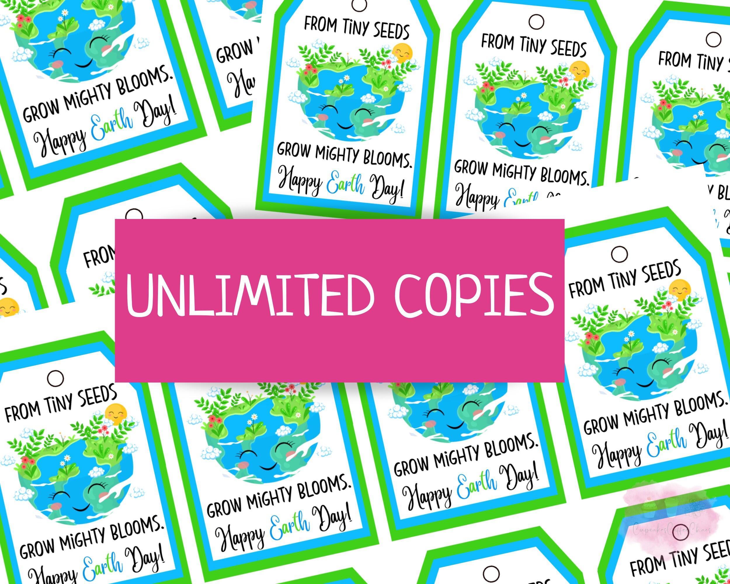 Tiny Seeds Grow Mighty Blooms | Earth Day Tags | Teacher Gift Tag ...