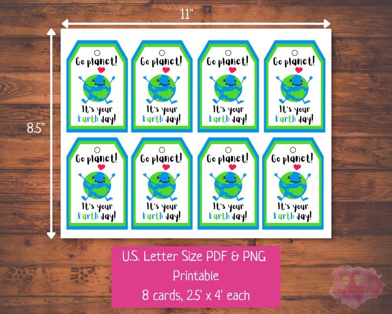 Go Planet! It's Your Earth Day! | Earth Day Tags | Teacher Gift Tag ...