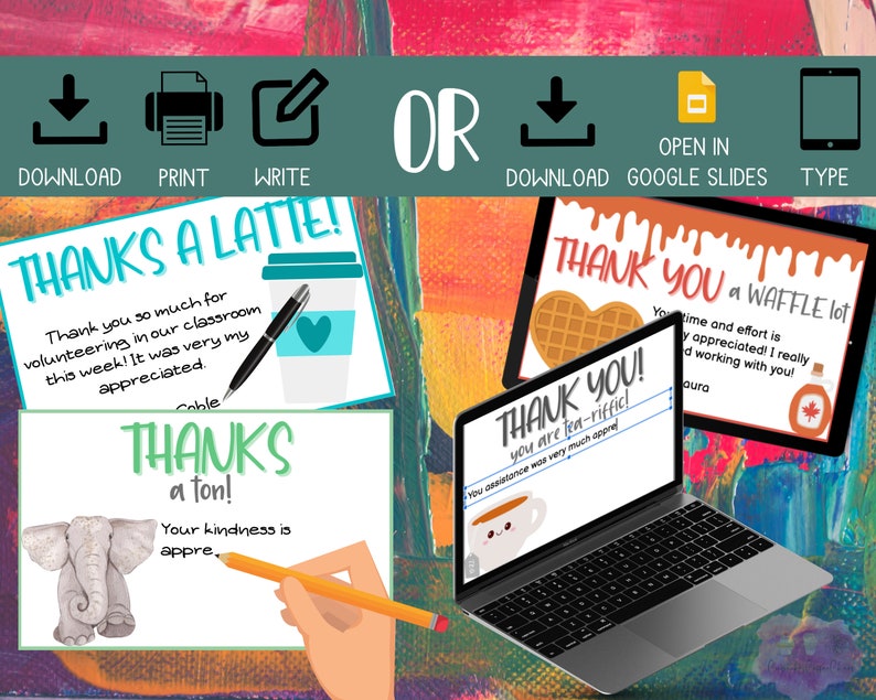 EDITABLE Punny Thank You Notes | Cute Pun Phrases | Type or Hand Write ...