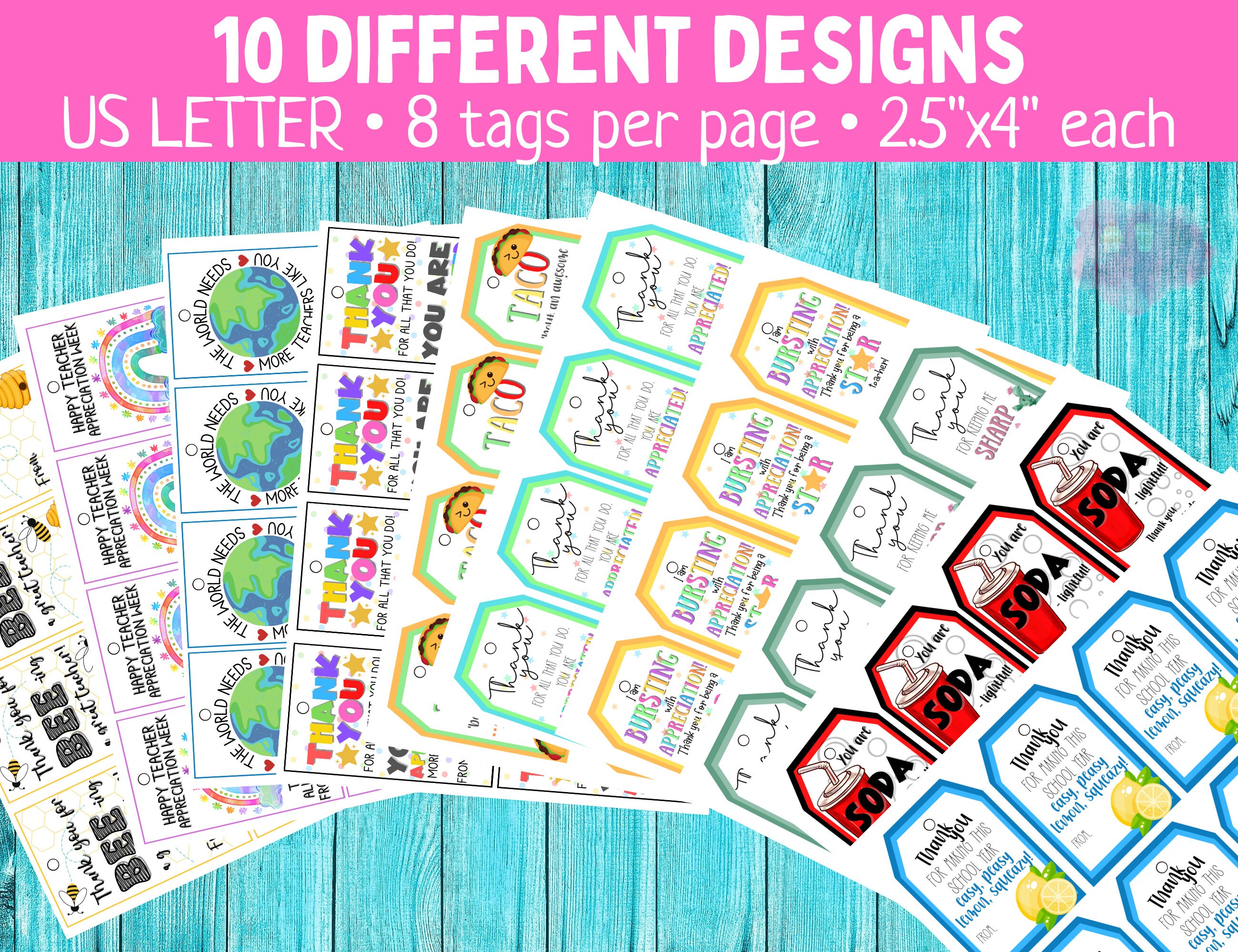 Teacher Appreciation Gift Tag BUNDLE | Teacher Appreciation Week ...