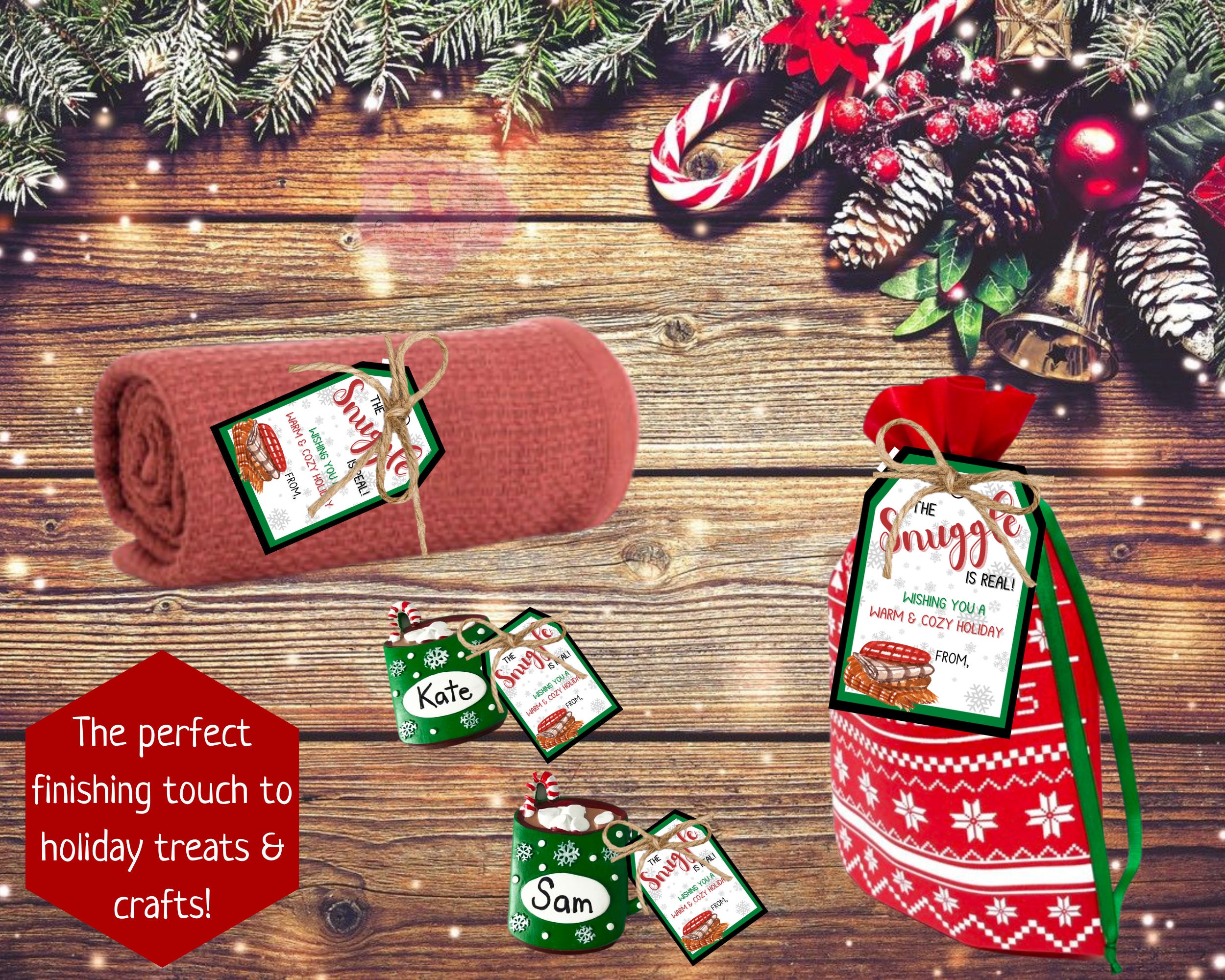 The Snuggle is Real Gift Tag | Warm & Cozy Holiday Tag | Holiday Treat ...