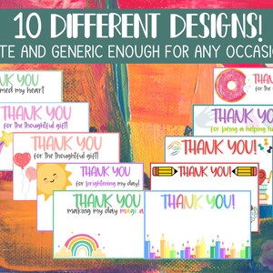 EDITABLE Thank You Notes From Teacher or Office Staff | Type or Hand ...