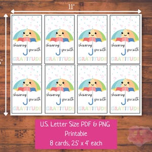 Showering You With Gratitude Gift Tag | Rainbow Umbrella Spring Craft ...